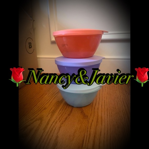 Tupperware | Kitchen | Tupperware Stack Store Serve Bowl Set Three ...